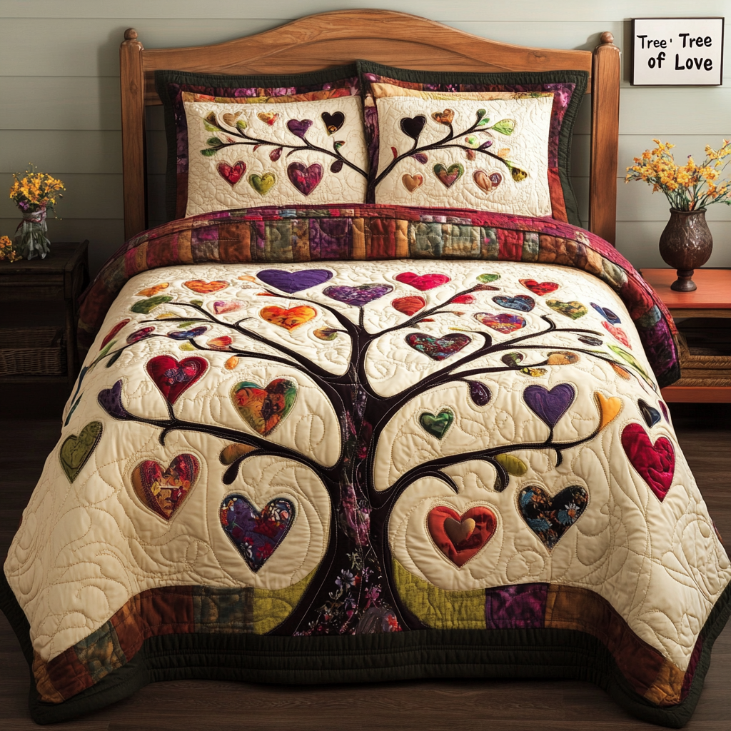 Tree Of Hearts DAI101224039 Quilt Bedding Set – Alpha Quilt