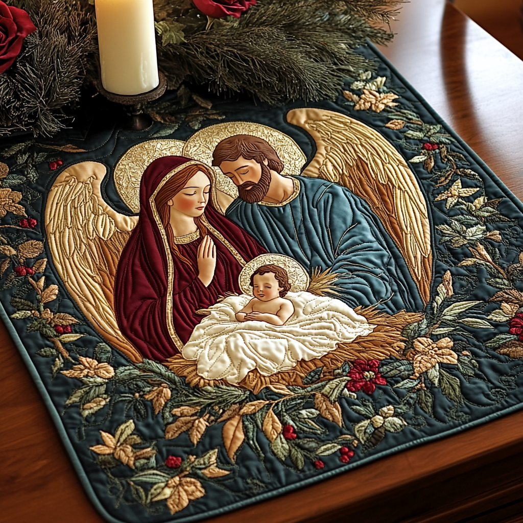 Nativity TAI111124341 Quilted Table Runner – Alpha Quilt