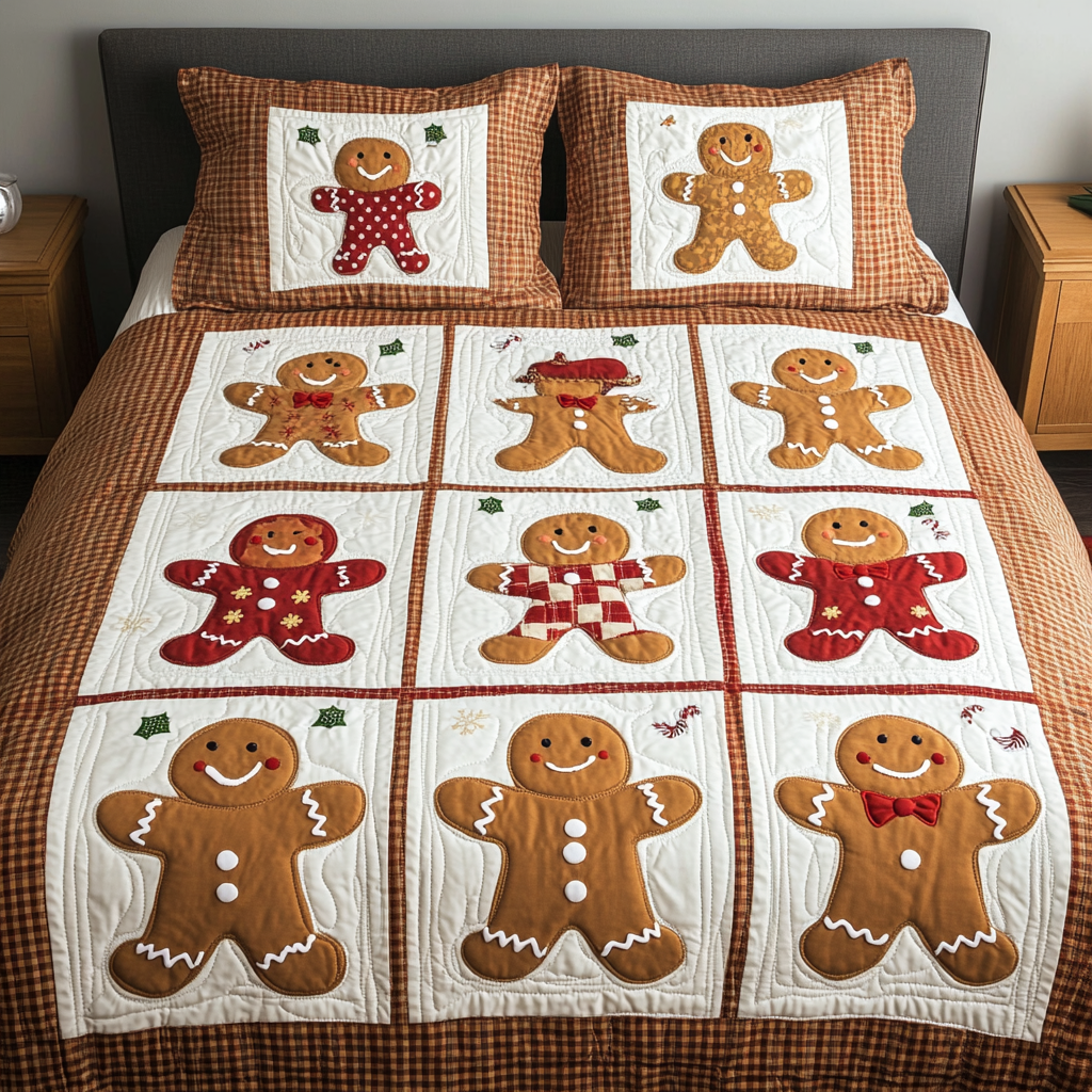 Gingerbread Men DAI190824273 Quilt Bedding Set – Alpha Quilt
