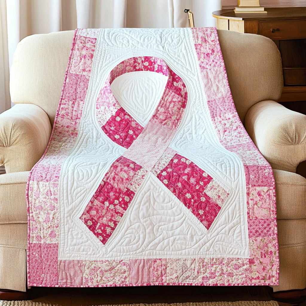 Breast Cancer Ribbon TAI101224194 Quilt Blanket – Alpha Quilt
