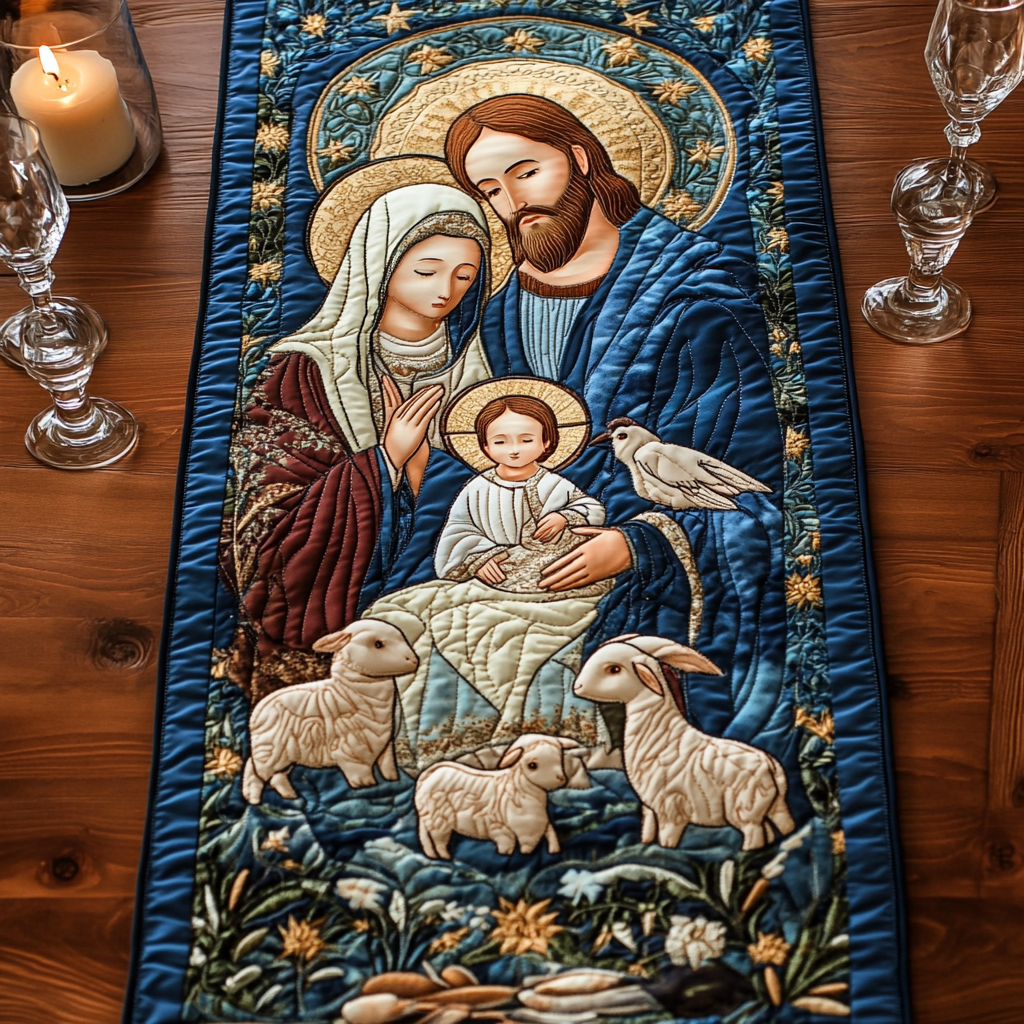 Nativity TAI111124325 Quilted Table Runner – Alpha Quilt