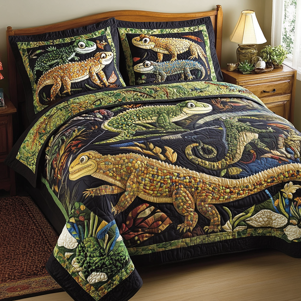Lizard DAI190225150 Quilt Bedding Set – Alpha Quilt