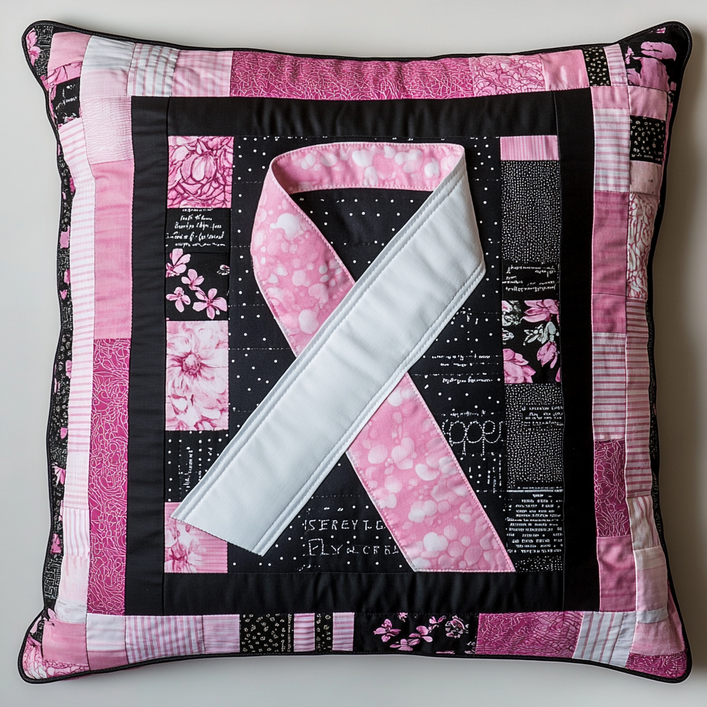 Breast Cancer Ribbon TAI101224283 Quilted Pillow Case – Alpha Quilt