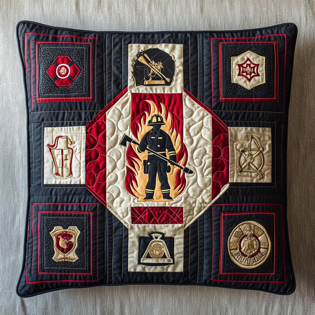Firefighter TAI101224275 Quilted Pillow Case – Alpha Quilt