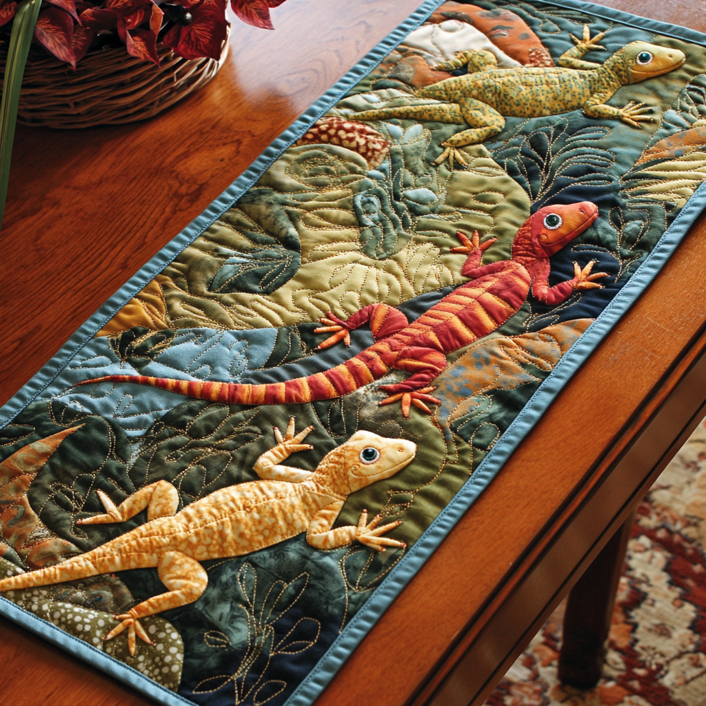Lizard DAI190225268 Quilted Table Runner – Alpha Quilt