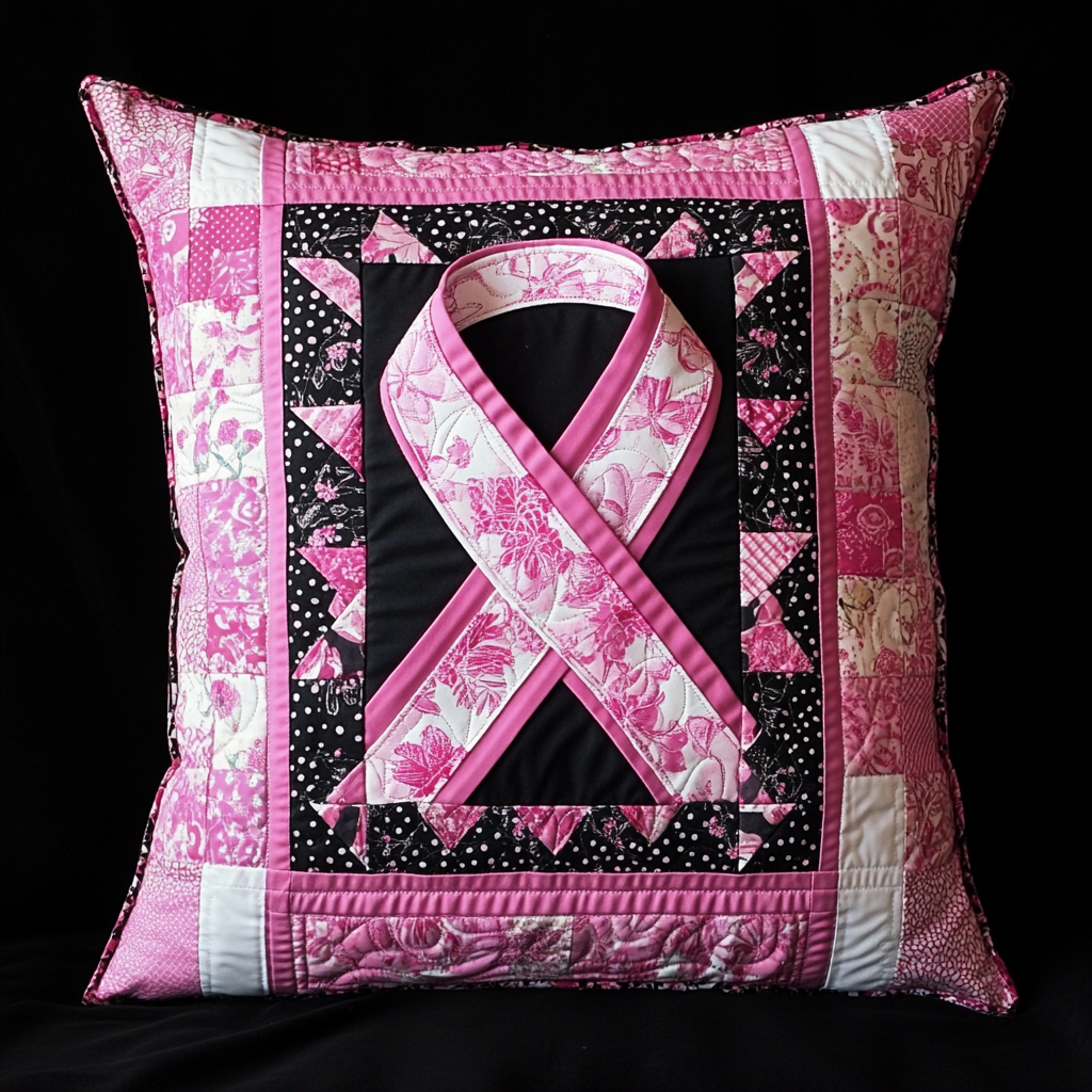 Breast Cancer Ribbon TAI101224271 Quilted Pillow Case – Alpha Quilt