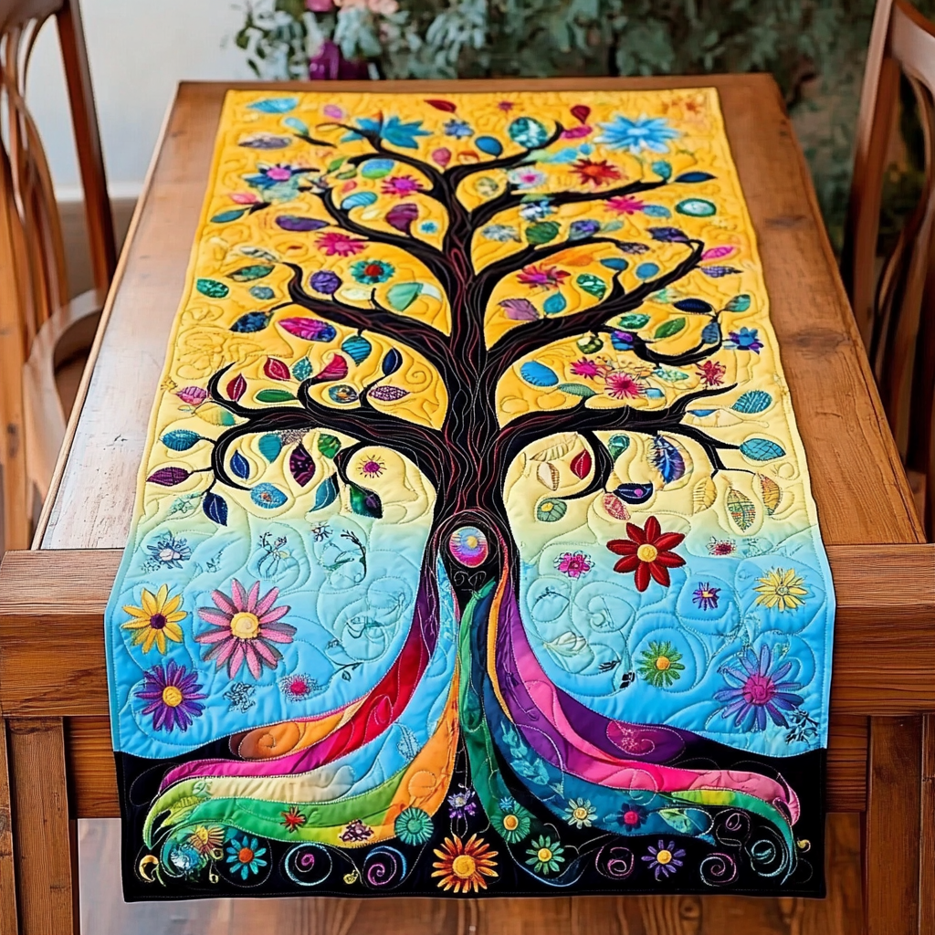 Hippie Tree Of Life DAI110225354 Quilted Table Runner – Alpha Quilt