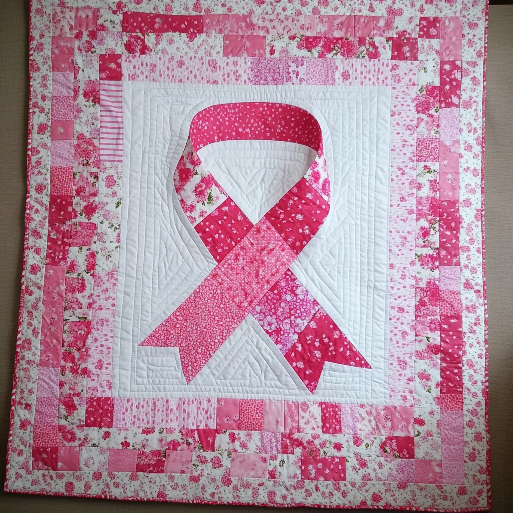 Breast Cancer Ribbon TAI101224142 Quilt Blanket – Alpha Quilt
