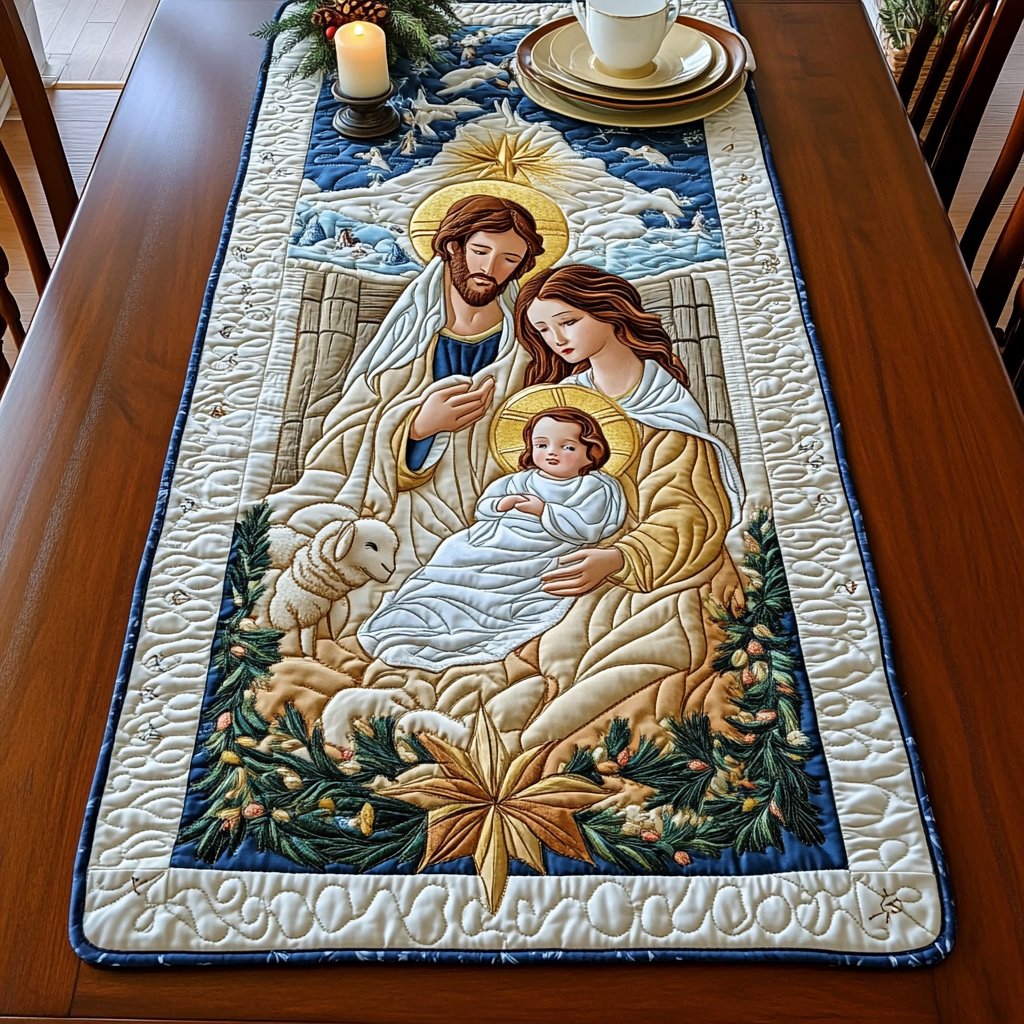 Nativity Scene TAI021024335 Quilted Table Runner – Alpha Quilt