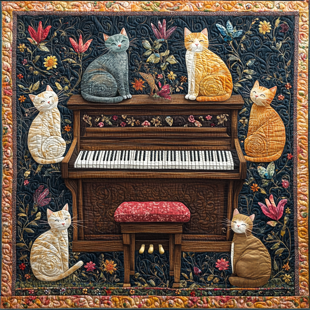 Piano Cat DAI090125220 Quilt Blanket – Alpha Quilt