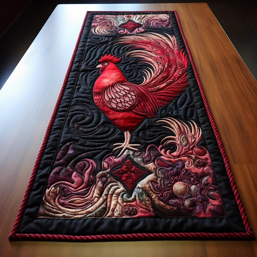 Rooster TAI07122322 Quilted Table Runner – Alpha Quilt