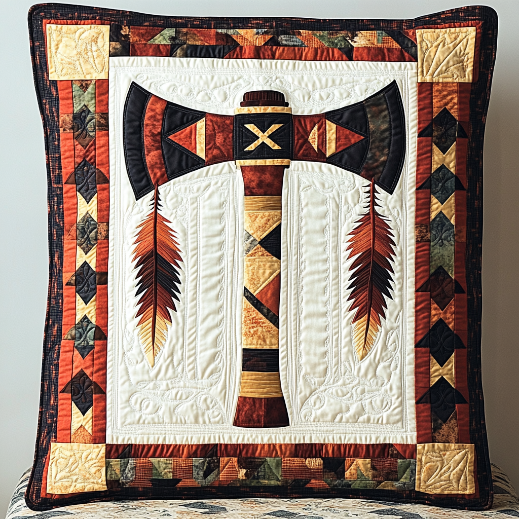 Native American Axe DAI171224122 Quilted Pillow Case – Alpha Quilt