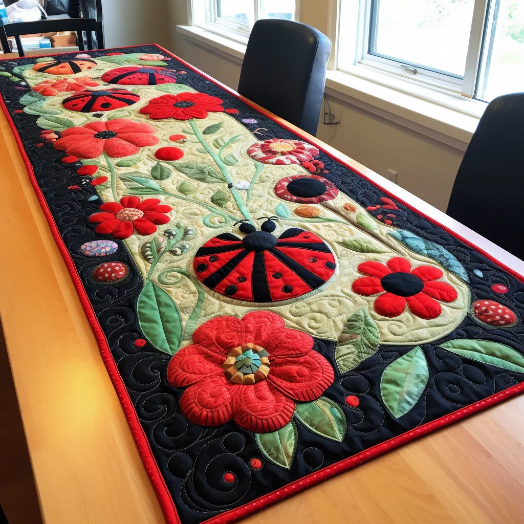 Lady Bug TAI201223075 Quilted Table Runner – Alpha Quilt