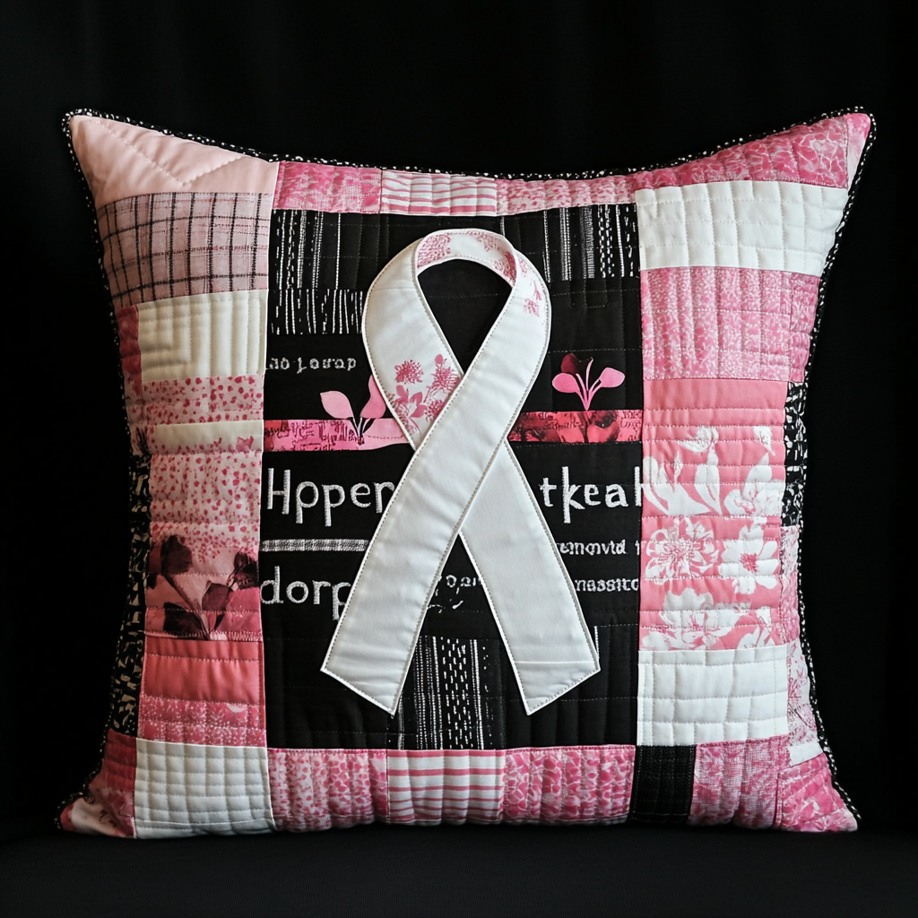 Breast Cancer Ribbon TAI101224282 Quilted Pillow Case – Alpha Quilt