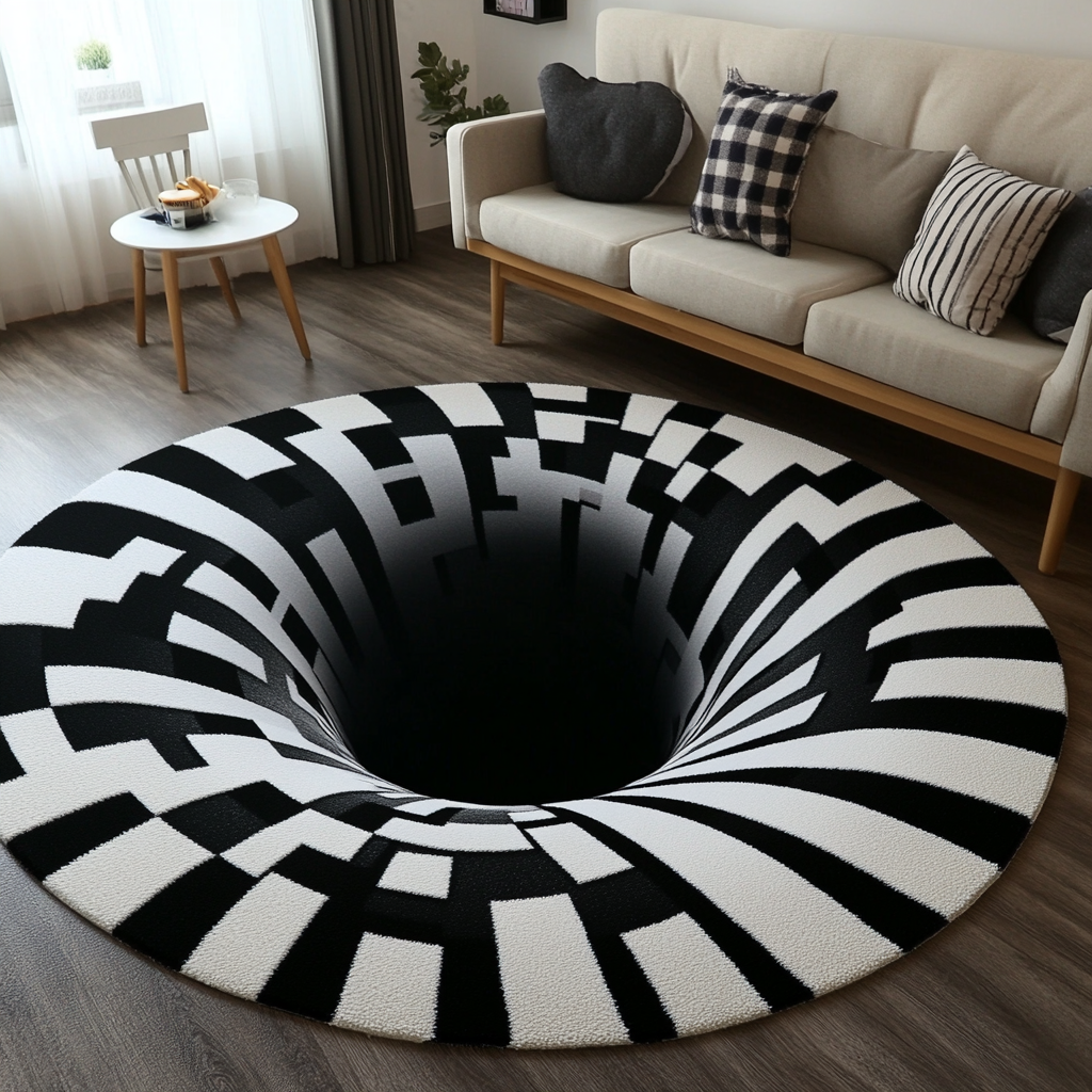 3D Hole TAI251124353 Round Area Rug – Alpha Quilt