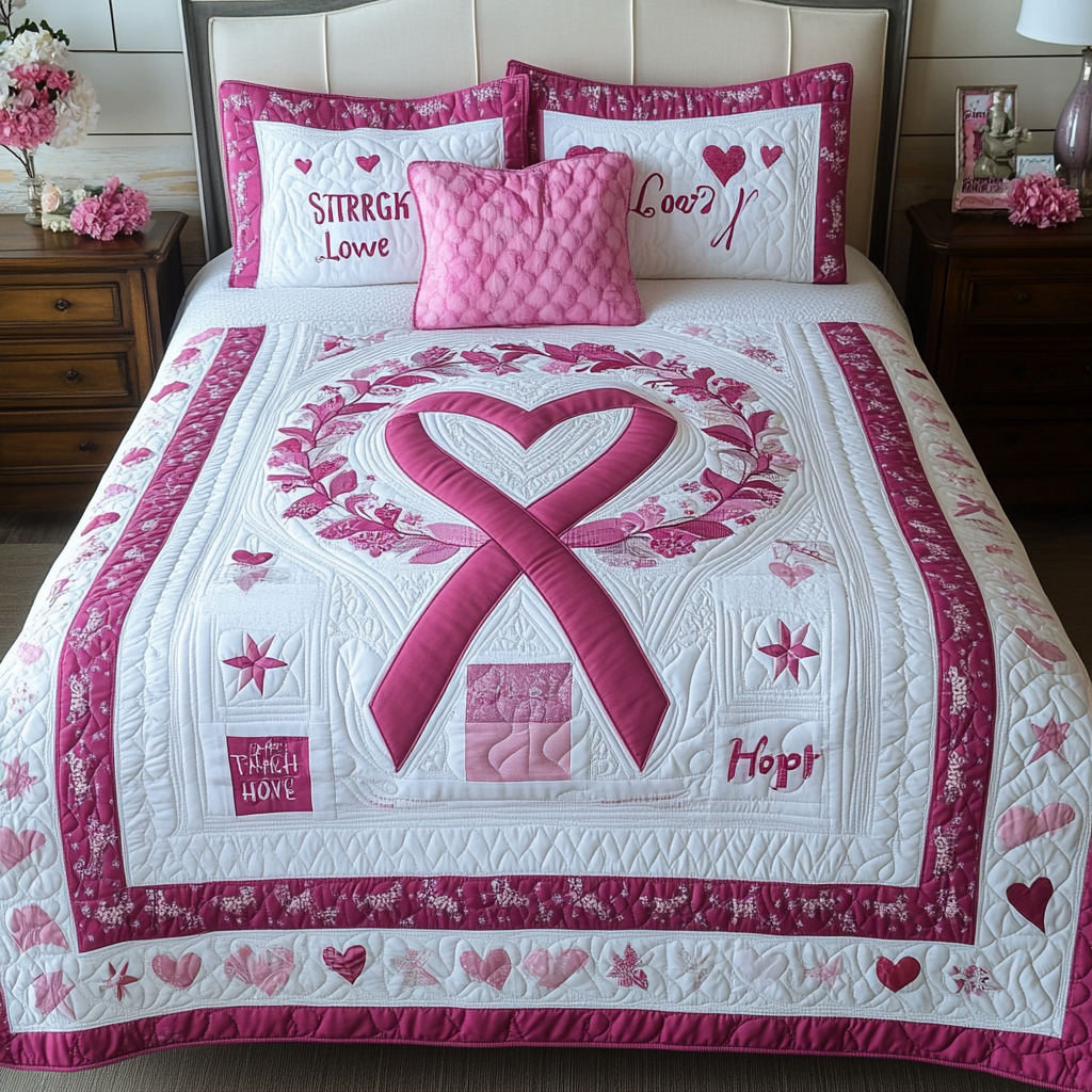 Breast Cancer Ribbon TAI101224295 Quilt Bedding Set – Alpha Quilt