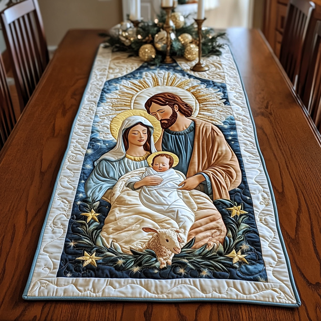 Nativity Scene TAI021024330 Quilted Table Runner – Alpha Quilt