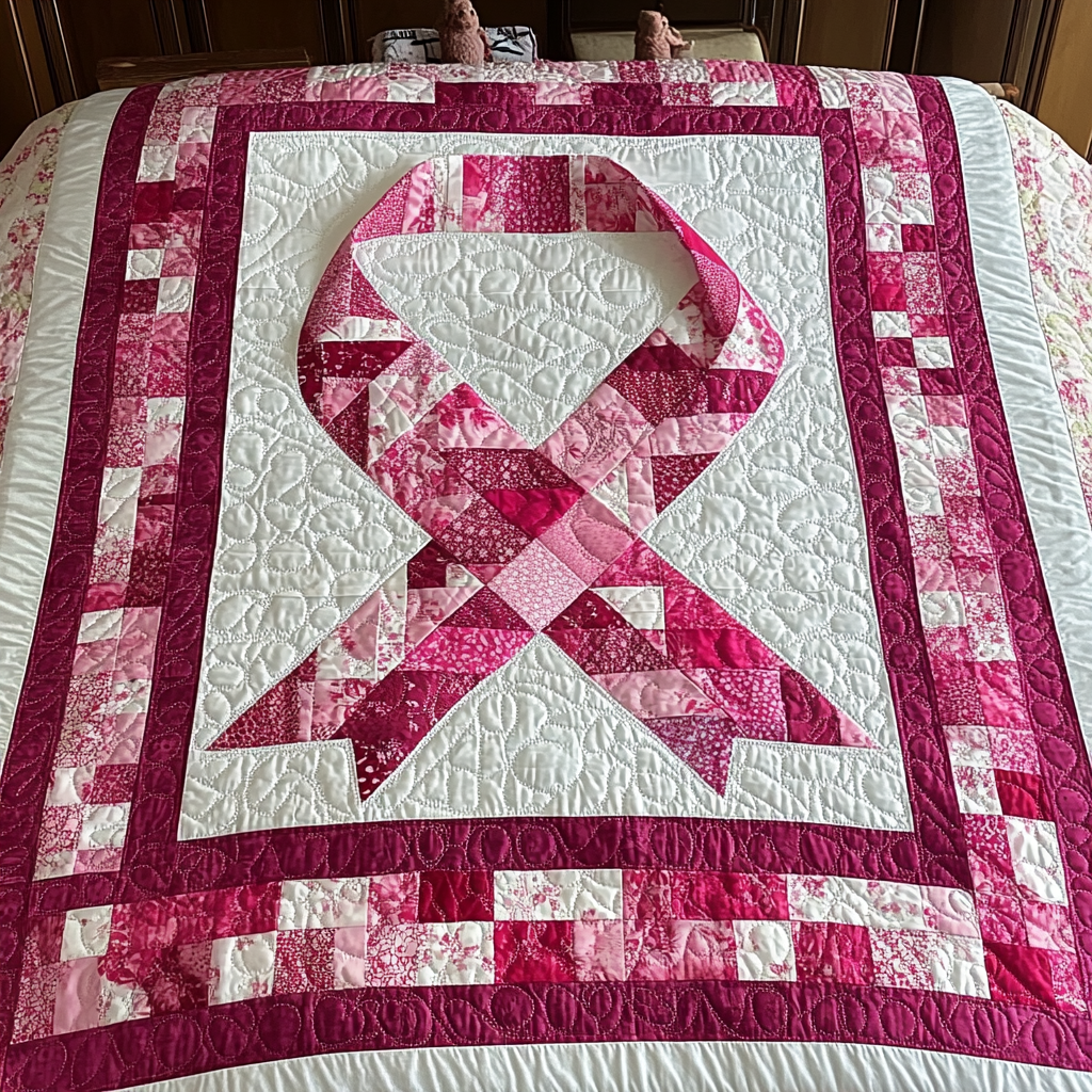 Breast Cancer Ribbon TAI101224162 Quilt Blanket – Alpha Quilt