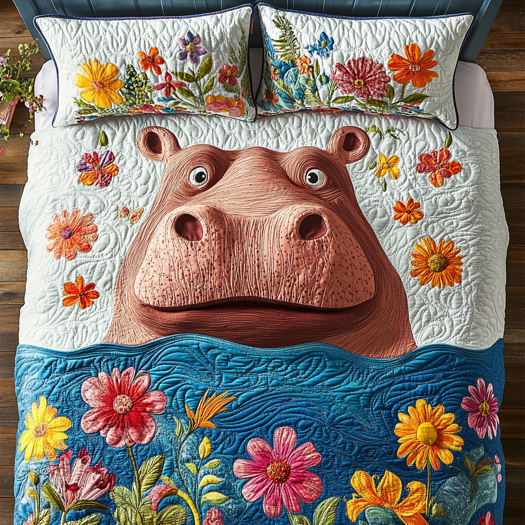 Hippo DAI200125064 Quilt Bedding Set – Alpha Quilt