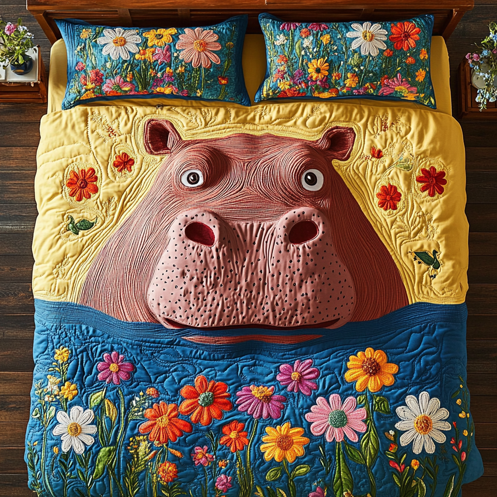 Hippo DAI200125066 Quilt Bedding Set – Alpha Quilt