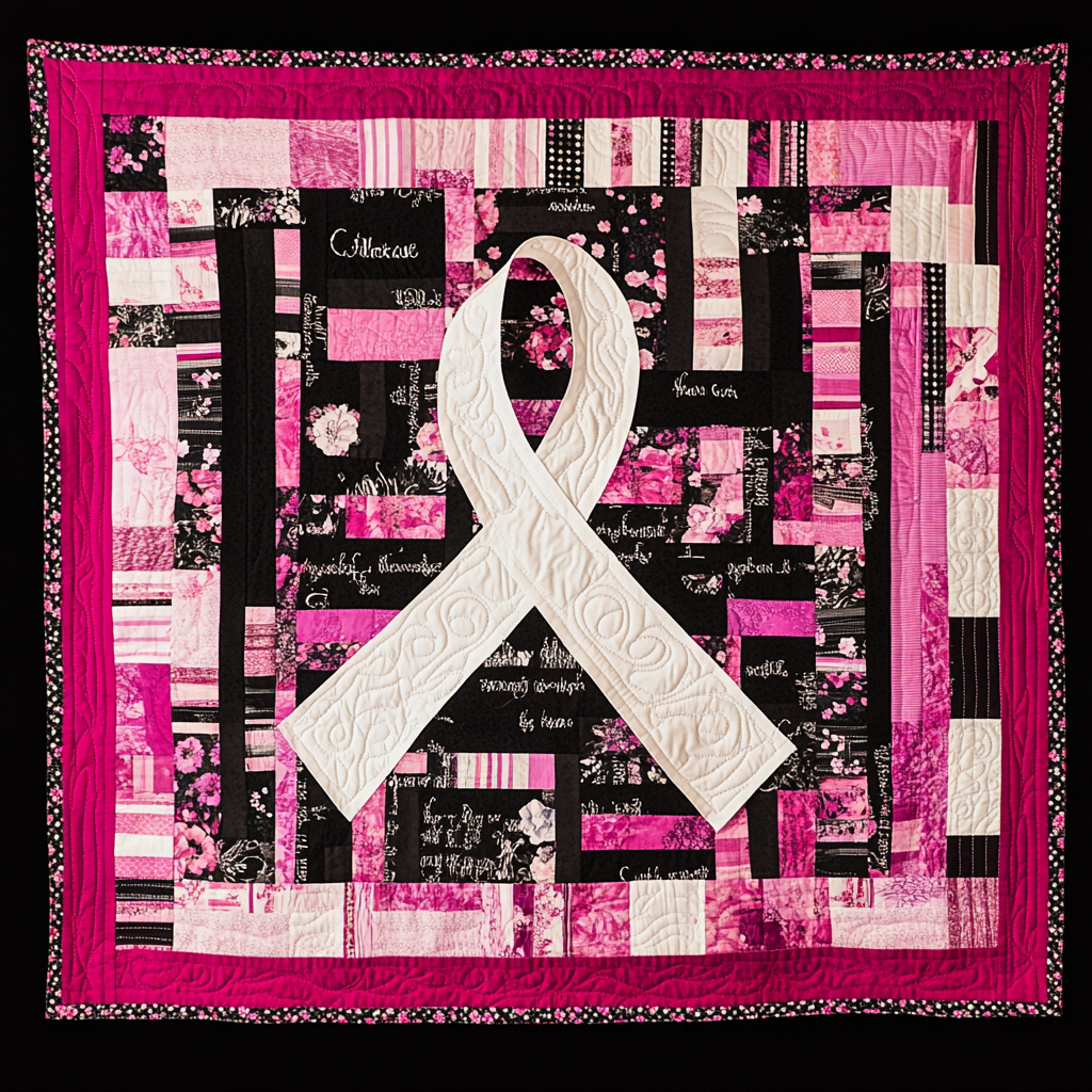 Breast Cancer Ribbon TAI101224128 Quilt Blanket – Alpha Quilt