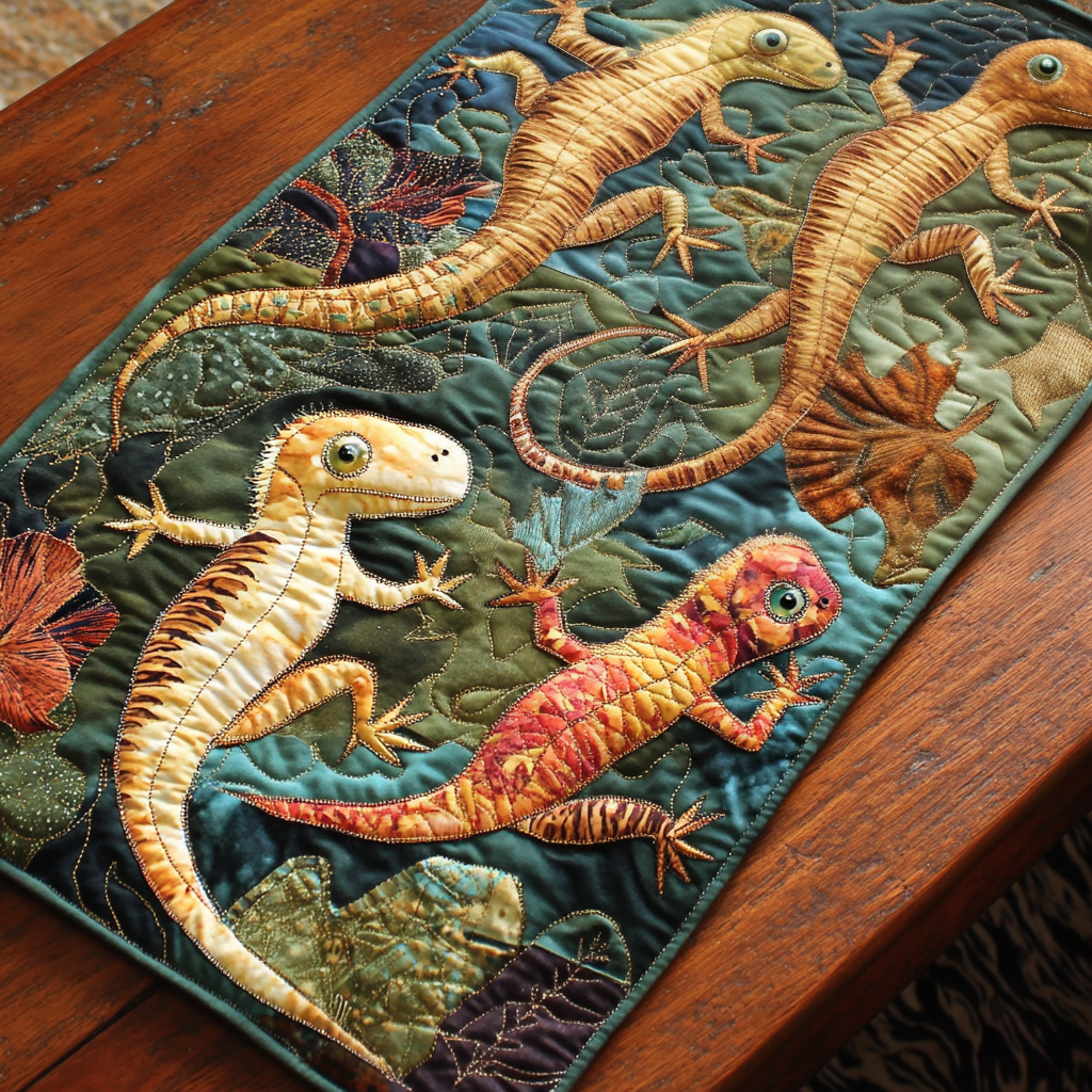 Lizard DAI190225266 Quilted Table Runner – Alpha Quilt