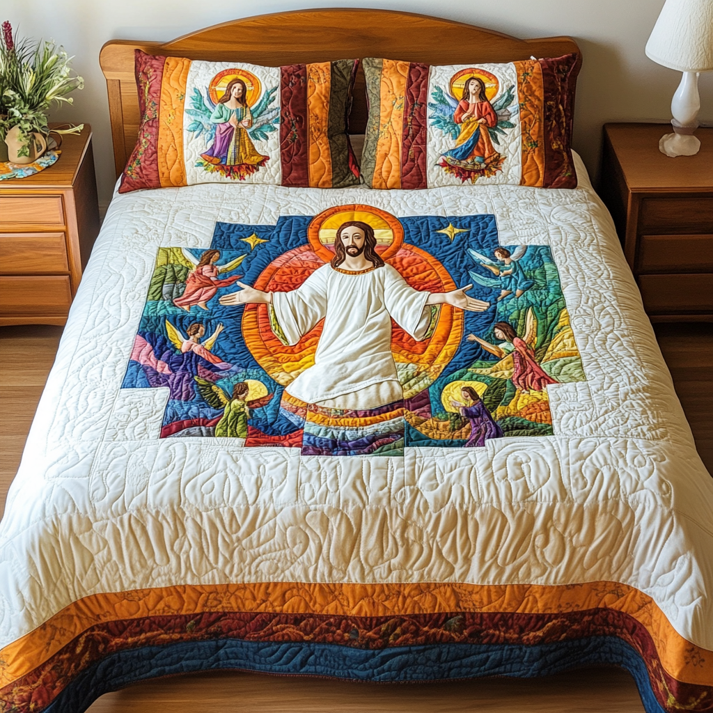 Jesus And Angels DAI051224056 Quilt Bedding Set – Alpha Quilt