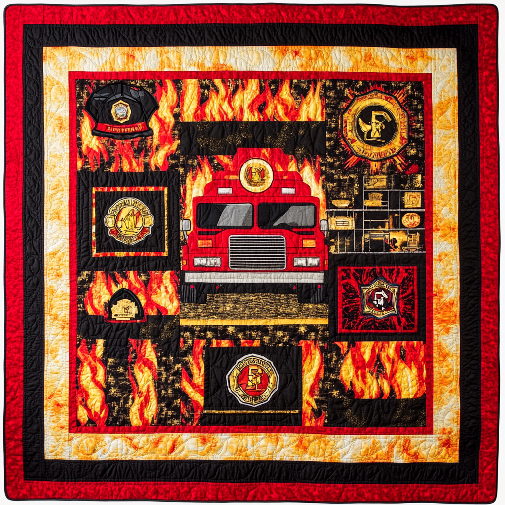 Firefighter Truck TAI101224215 Quilt Blanket – Alpha Quilt