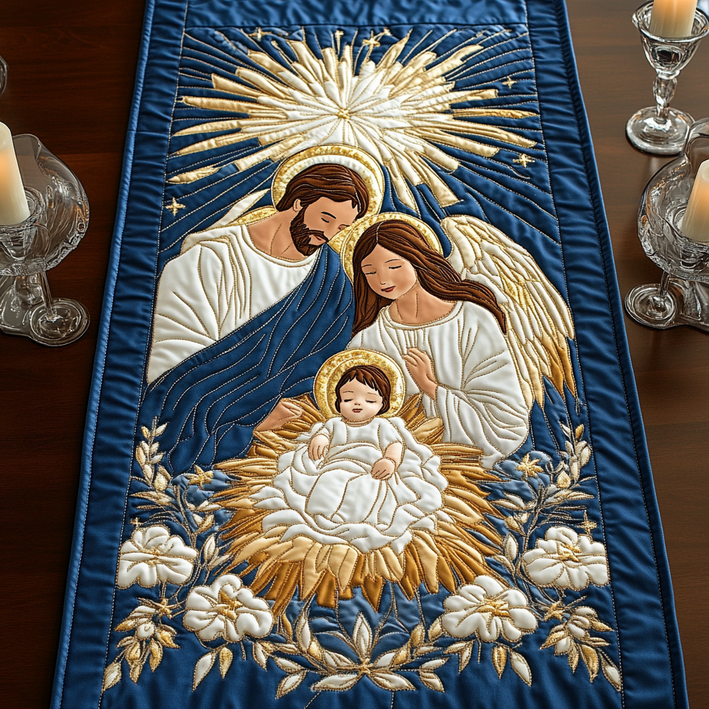 Nativity TAI111124332 Quilted Table Runner – Alpha Quilt