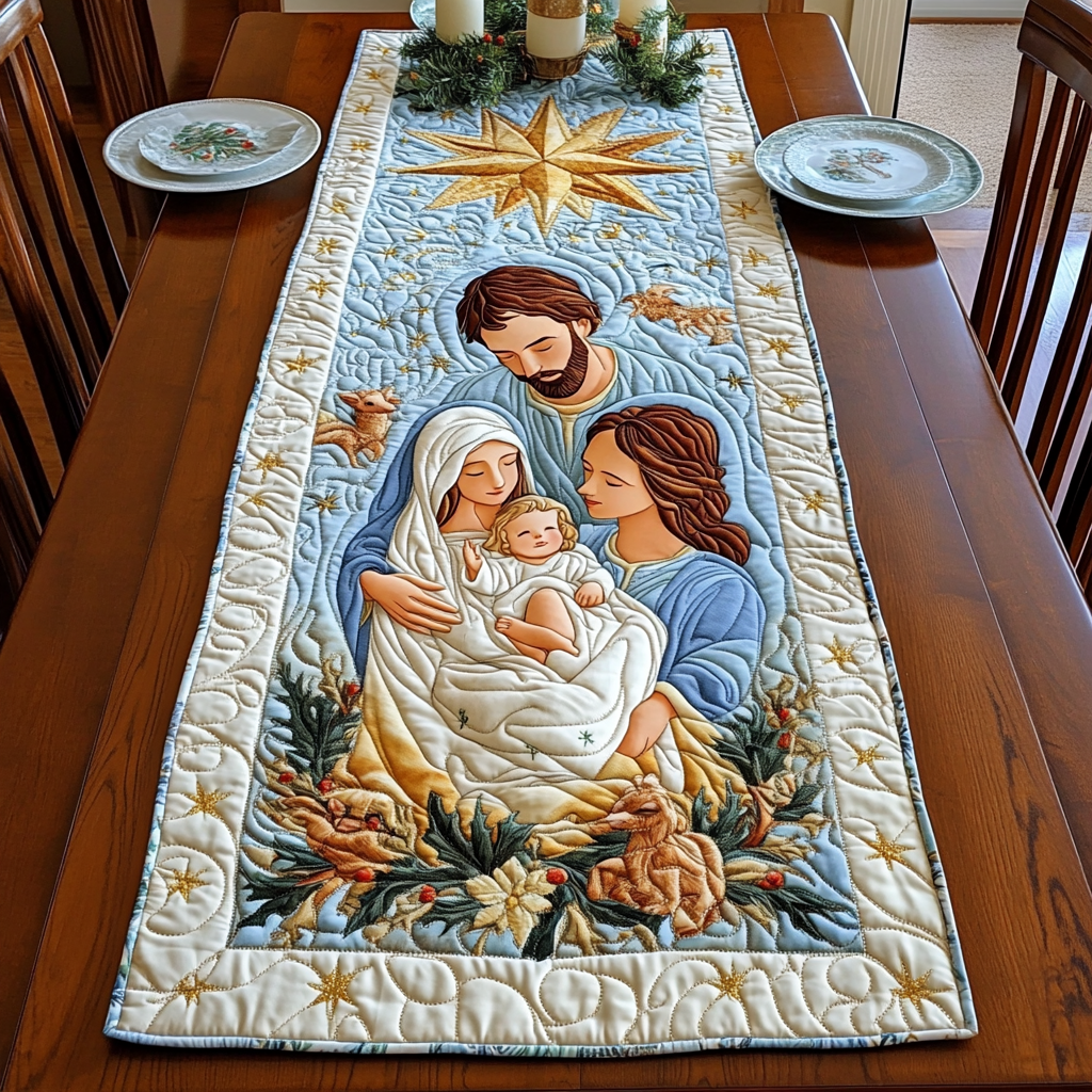 Nativity Scene TAI021024326 Quilted Table Runner – Alpha Quilt