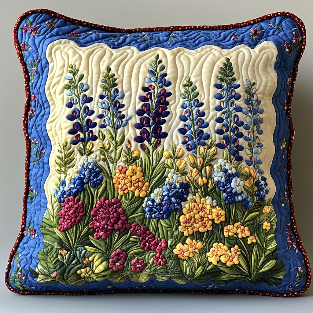 Texas Bluebonnet DAI200125289 Quilted Pillow Case – Alpha Quilt