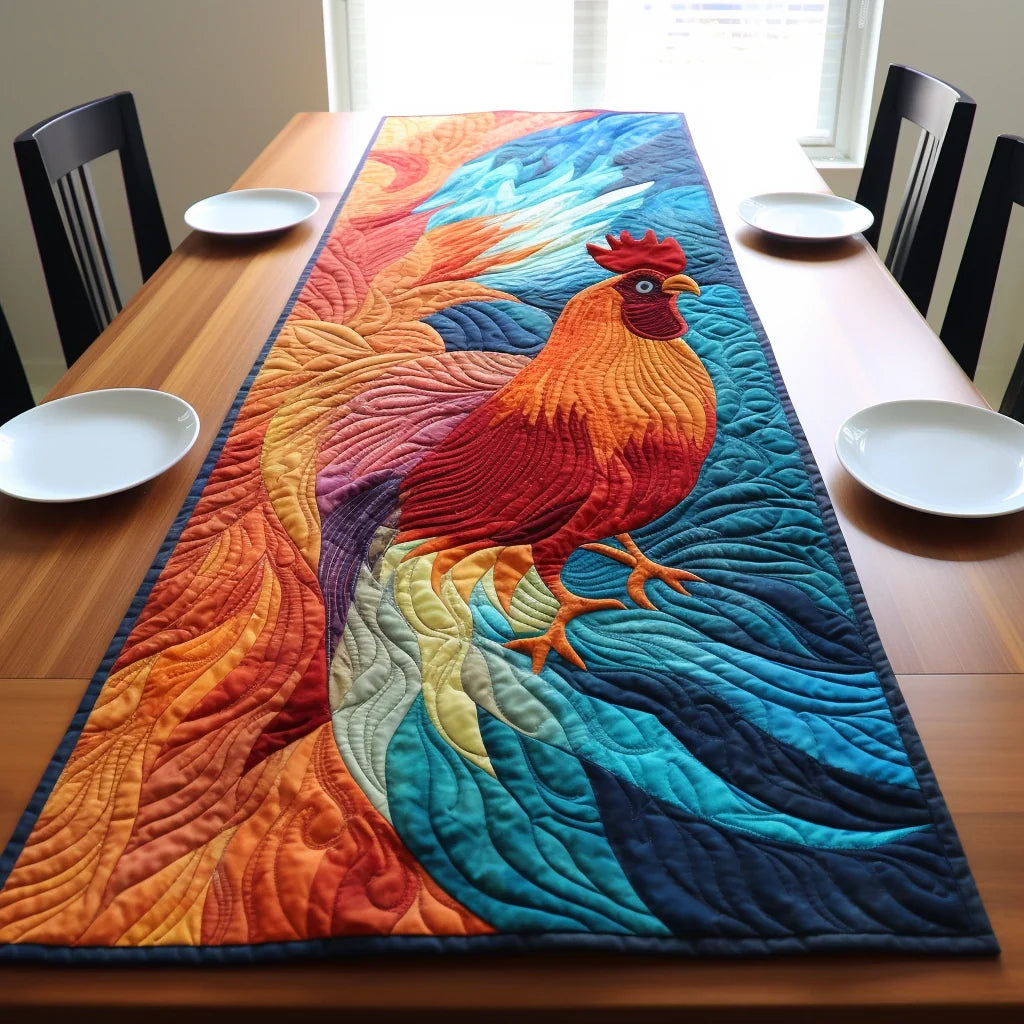 Rooster TAI261223102 Quilted Table Runner – Alpha Quilt