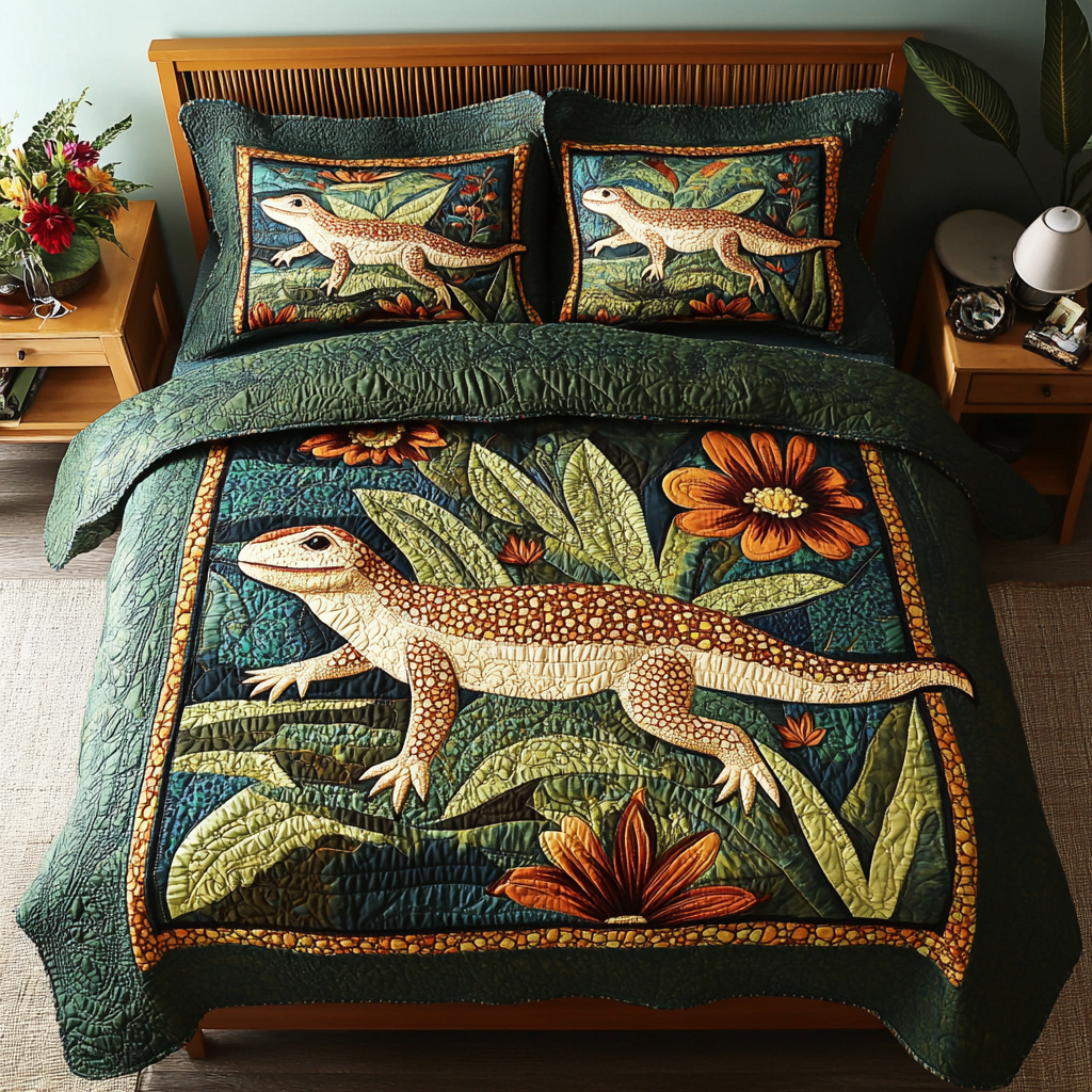 Lizard DAI190225152 Quilt Bedding Set – Alpha Quilt