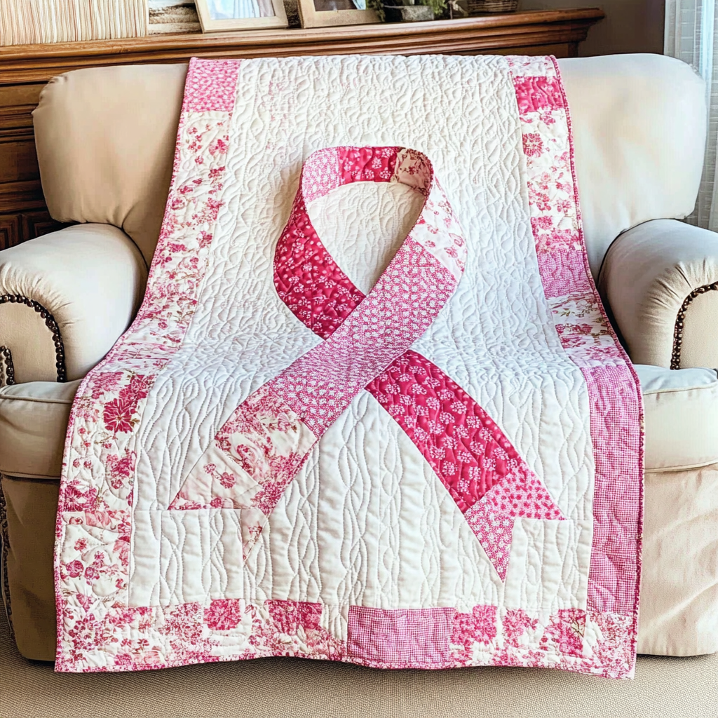 Breast Cancer Ribbon TAI101224193 Quilt Blanket – Alpha Quilt