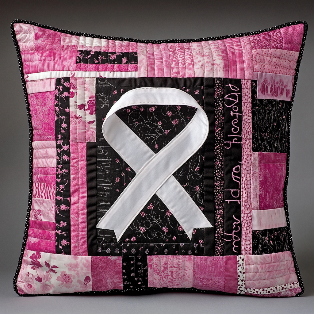 Breast Cancer Ribbon TAI101224281 Quilted Pillow Case – Alpha Quilt