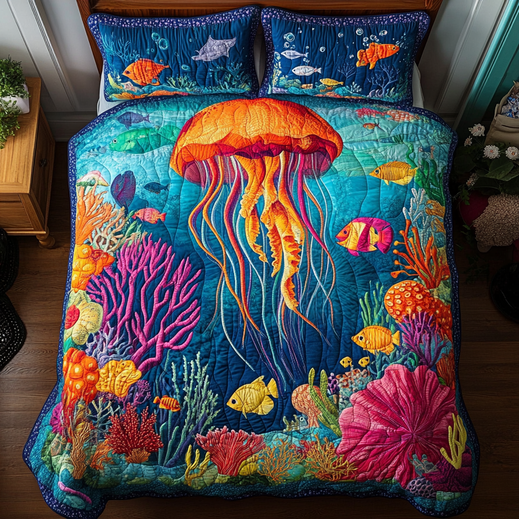Jellyfish DAI171224185 Quilt Bedding Set – Alpha Quilt