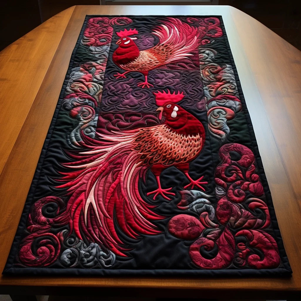 Rooster TAI07122321 Quilted Table Runner – Alpha Quilt