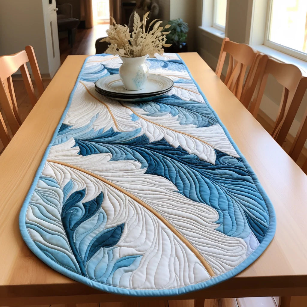 Feather TAI271223072 Quilted Table Runner – Alpha Quilt