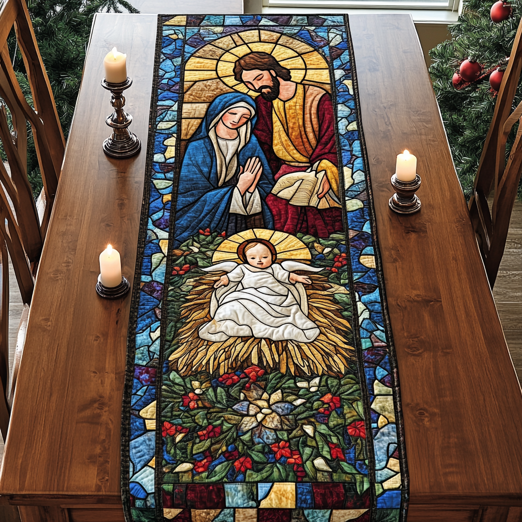 Nativity TAI041024278 Quilted Table Runner – Alpha Quilt
