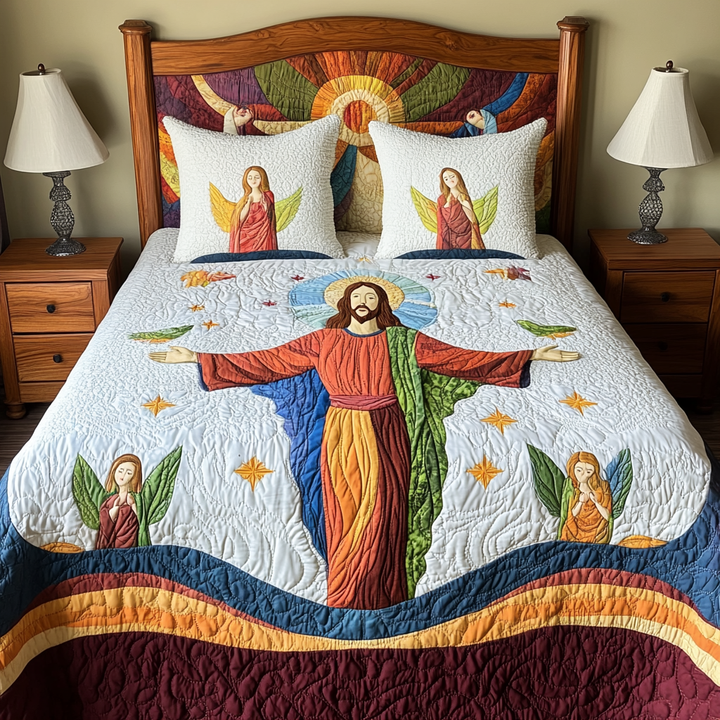 Jesus And Angels DAI051224057 Quilt Bedding Set – Alpha Quilt