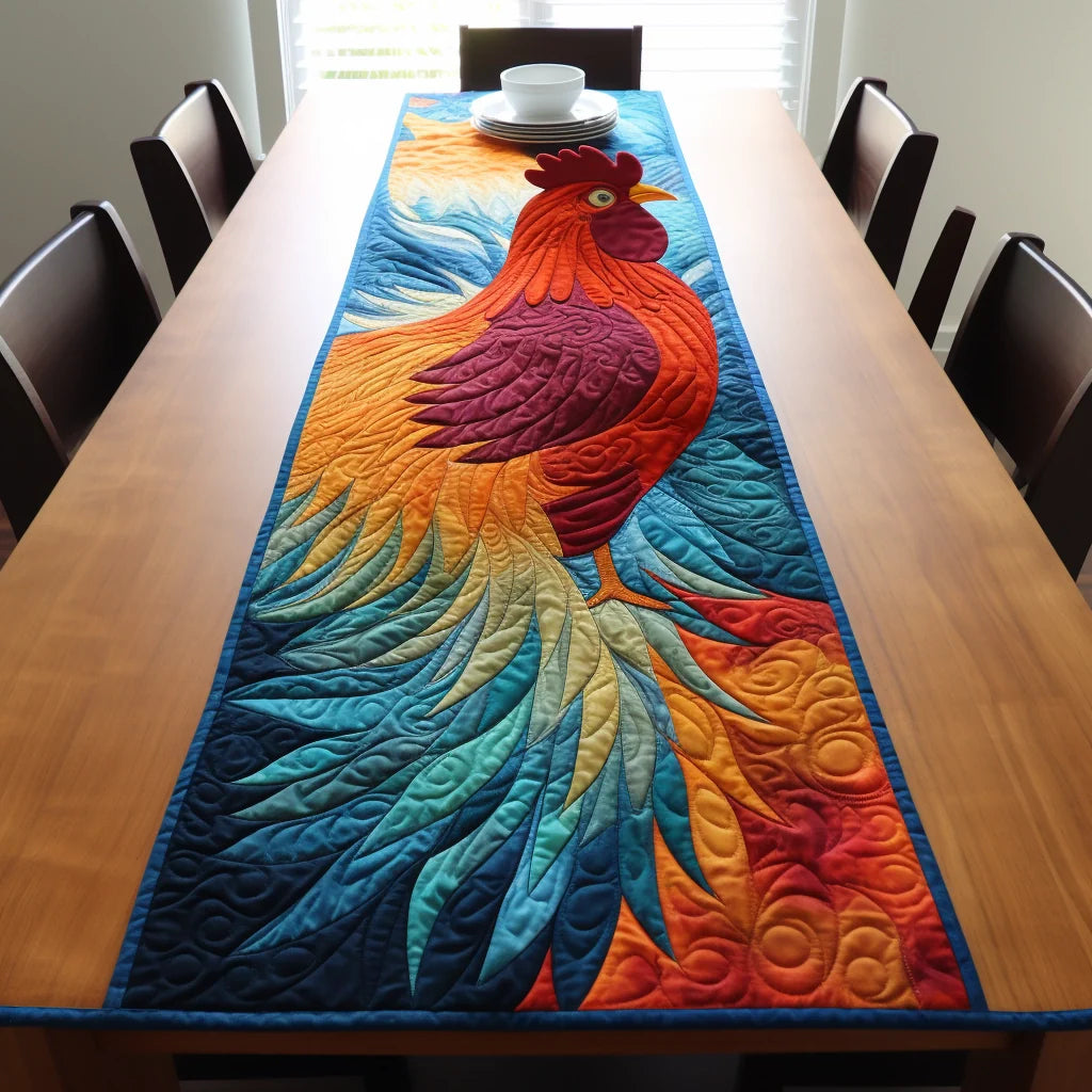 Rooster TAI261223100 Quilted Table Runner – Alpha Quilt