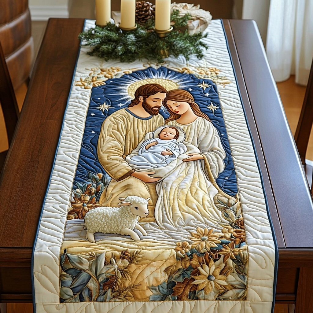 Nativity Scene TAI021024334 Quilted Table Runner – Alpha Quilt