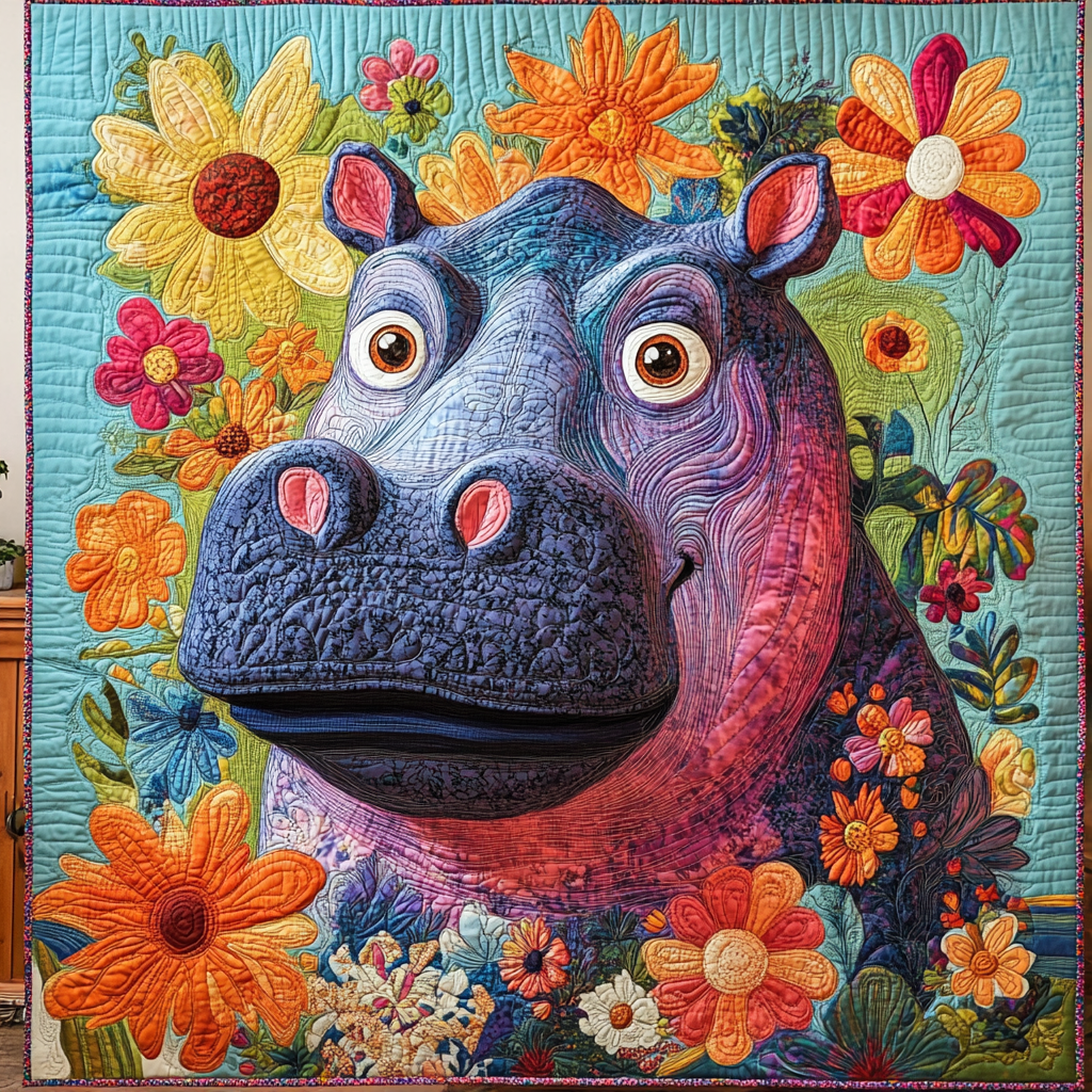 Hippo DAI200125223 Quilt Blanket – Alpha Quilt