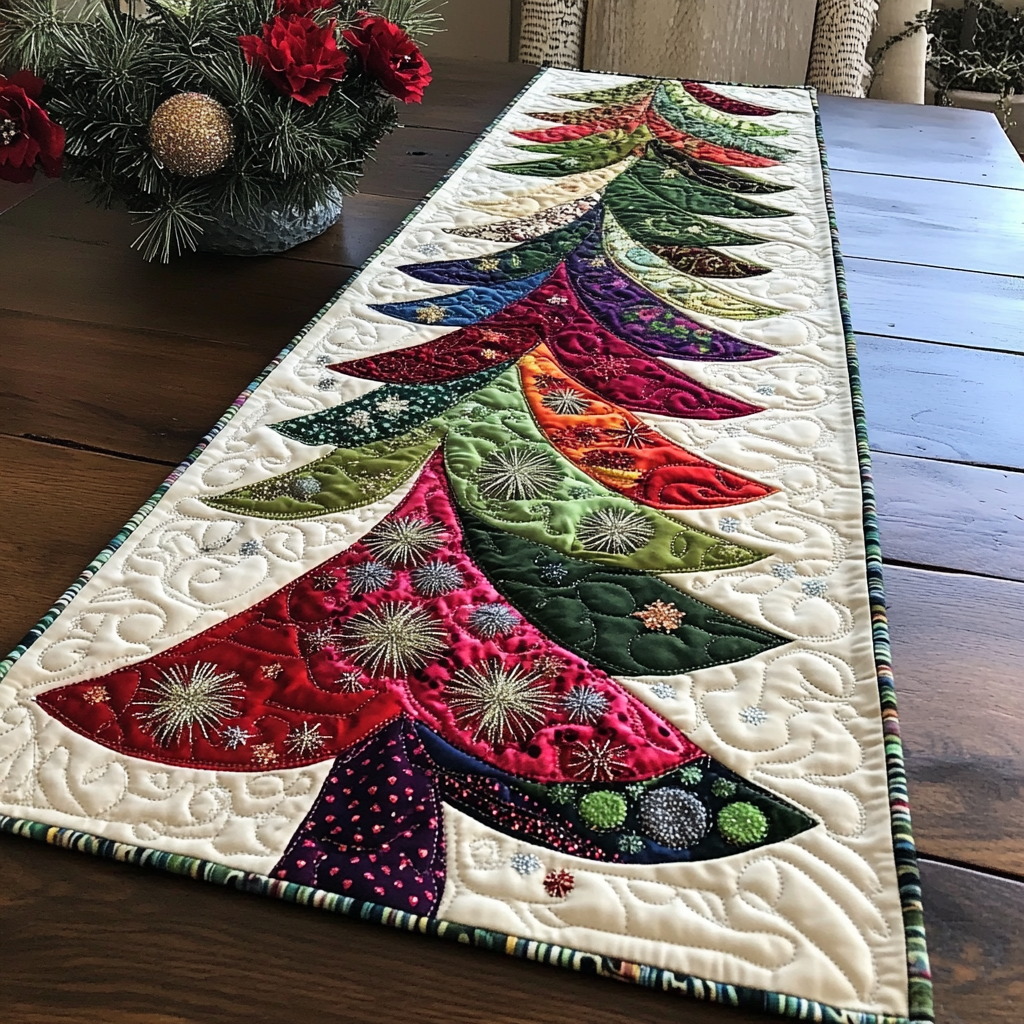 Christmas Tree TAI041024292 Quilted Table Runner – Alpha Quilt