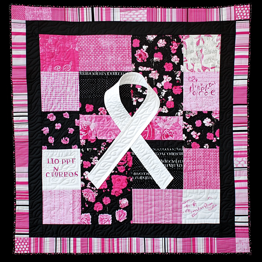 Breast Cancer Ribbon TAI101224130 Quilt Blanket – Alpha Quilt
