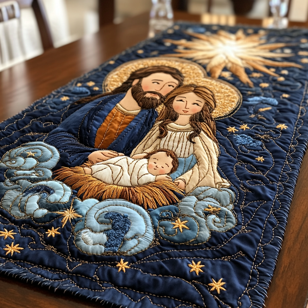 Nativity TAI111124318 Quilted Table Runner – Alpha Quilt