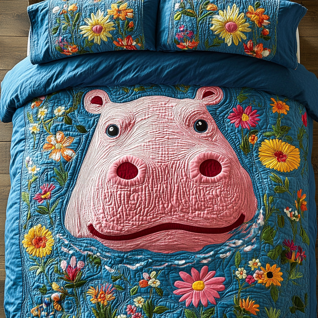 Hippo DAI200125063 Quilt Bedding Set – Alpha Quilt