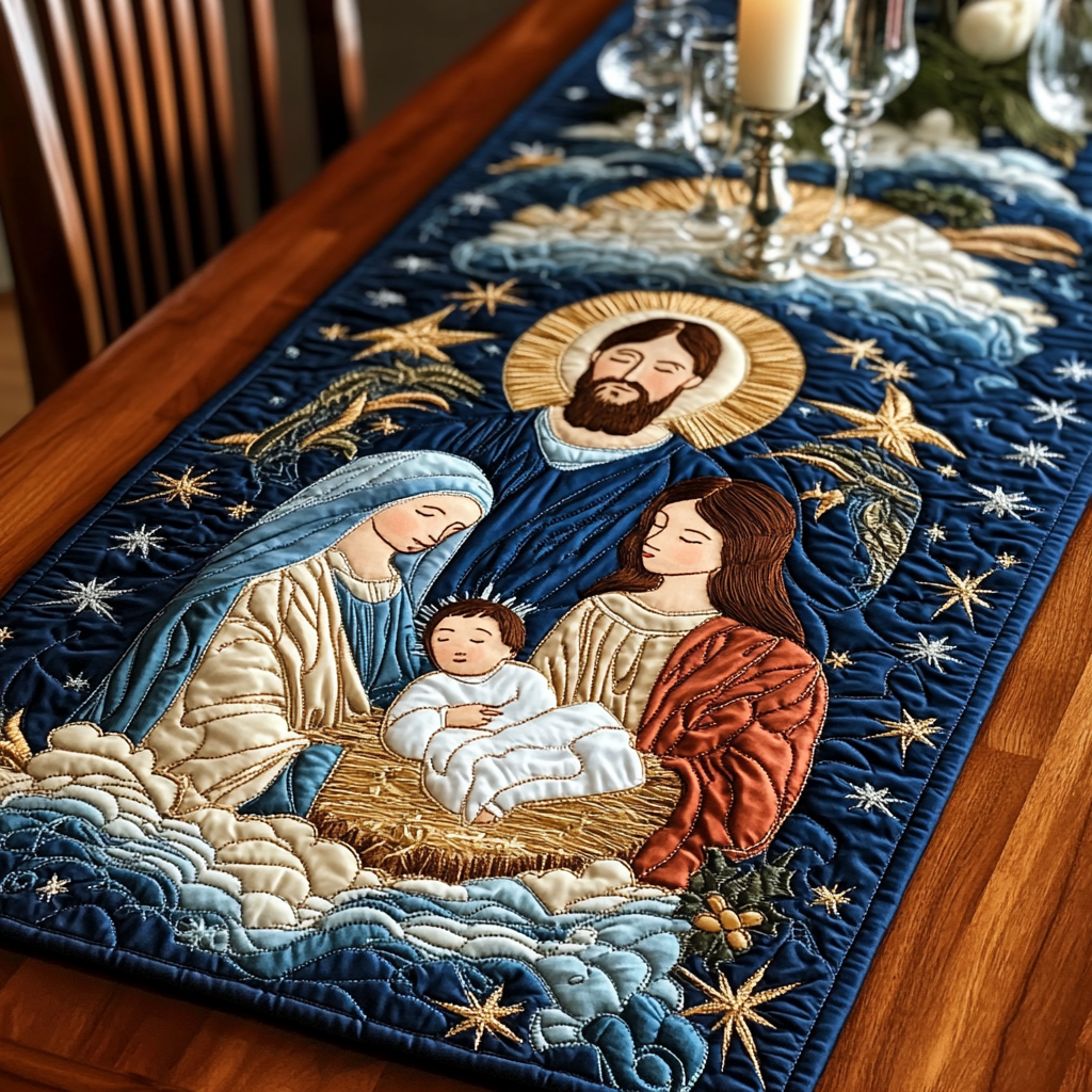 Nativity TAI111124319 Quilted Table Runner – Alpha Quilt