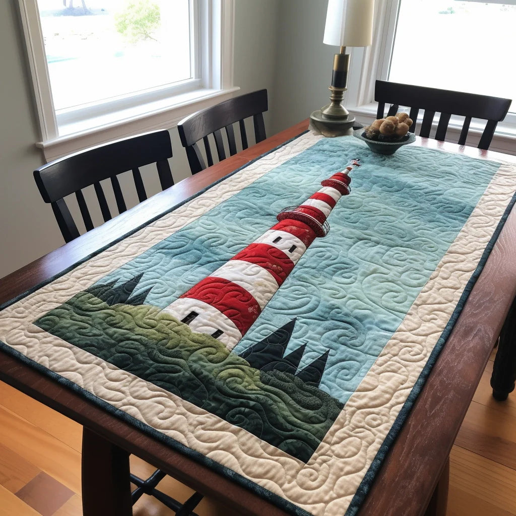 Lighthouse TAI260224283 Quilted Table Runner – Alpha Quilt