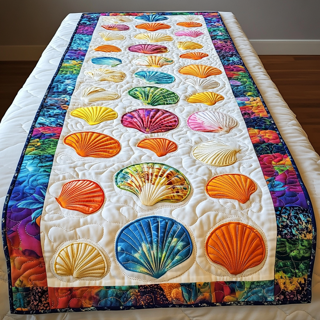 Seashell DAI200125350 Quilted Table Runner – Alpha Quilt